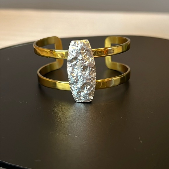 Rustic Cuff | Jewelry | Rustic Cuff Gold With Hammered Silver Accent ...